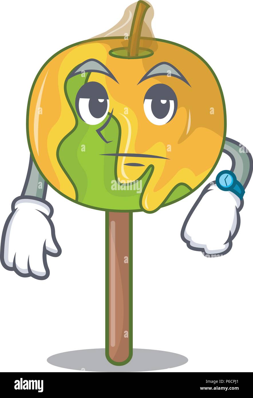 Waiting candy apple mascot cartoon Stock Vector Image & Art - Alamy