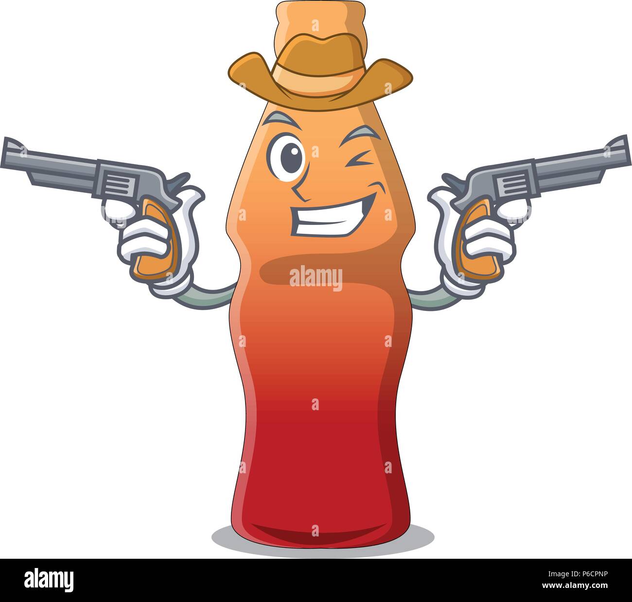 Cowboy cola bottle jelly candy character cartoon Stock Vector Image ...