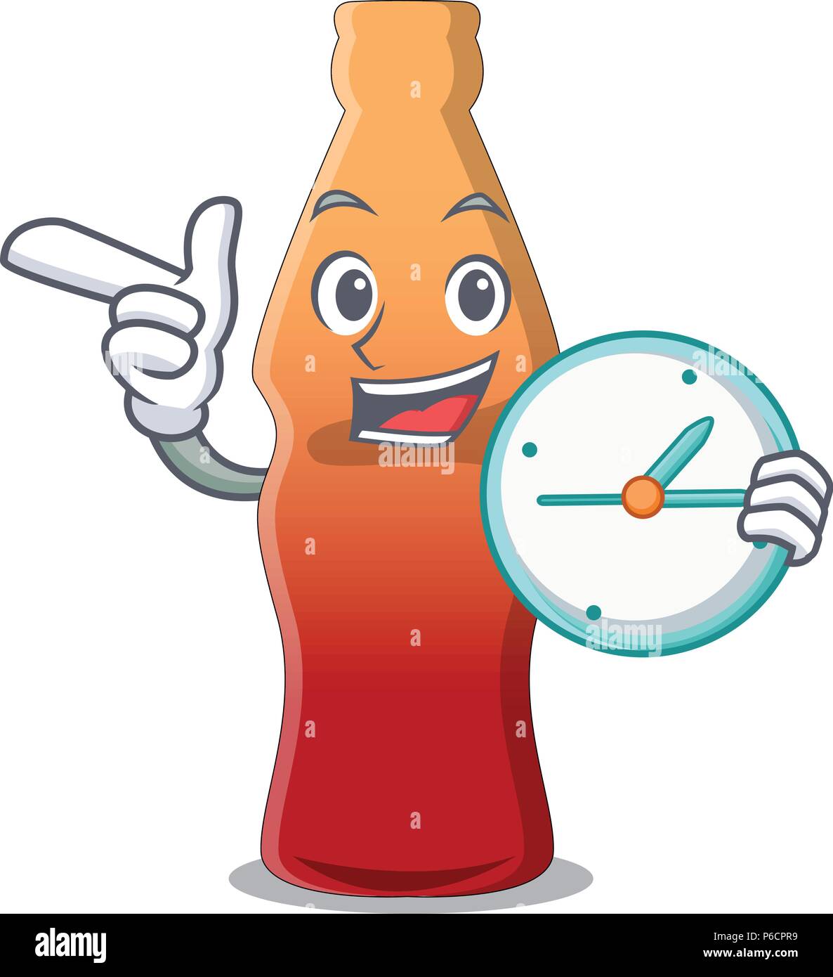 With clock cola bottle jelly candy character cartoon Stock Vector Image ...