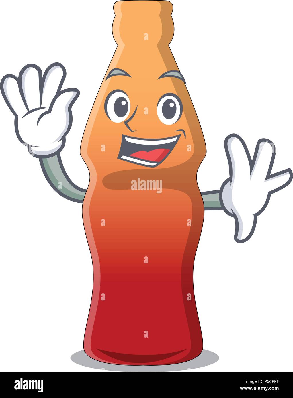 Waving cola bottle jelly candy character cartoon Stock Vector Image ...