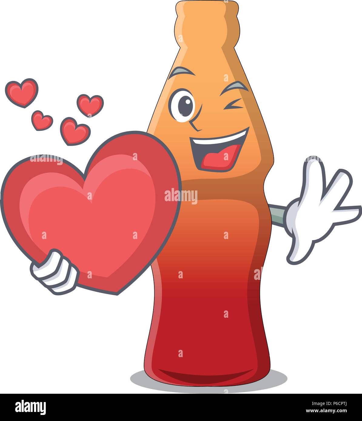 With heart cola bottle jelly candy mascot cartoon Stock Vector Image ...