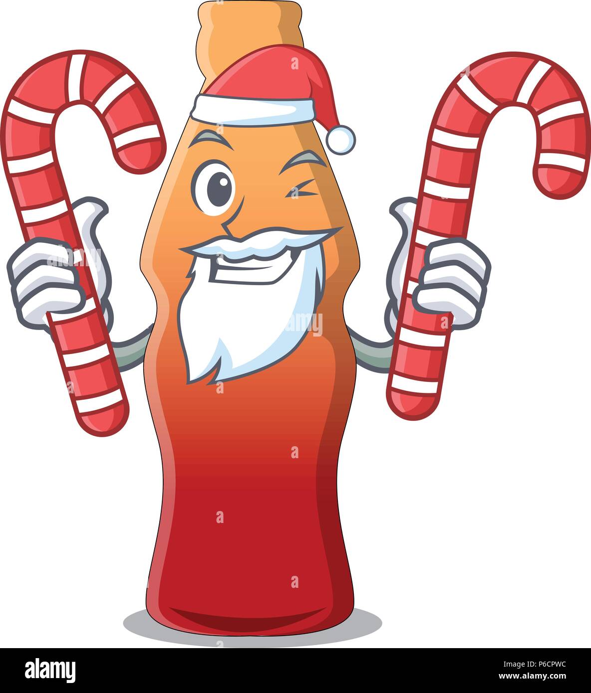 Santa with candy cola bottle jelly candy mascot cartoon Stock Vector ...