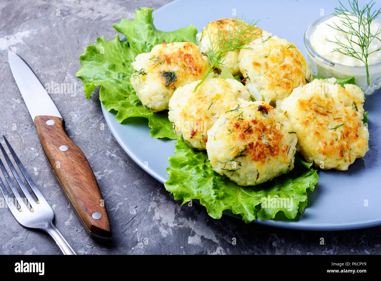 Healthy fried vegetable cutlets with cabbage.Vegetarian rissole Stock ...
