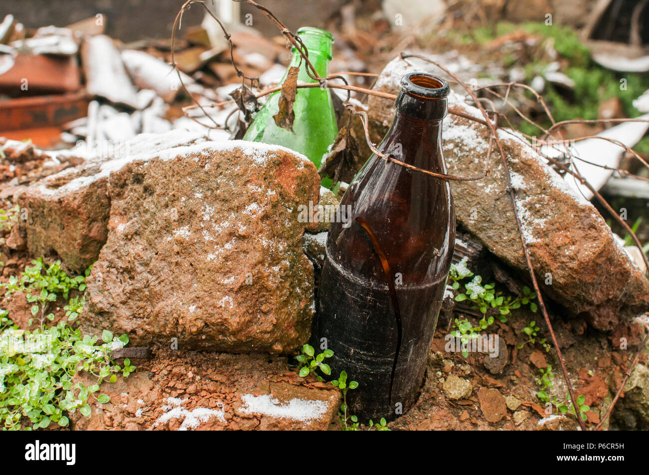 Broken glass broken beer bottles hi-res stock photography and images ...