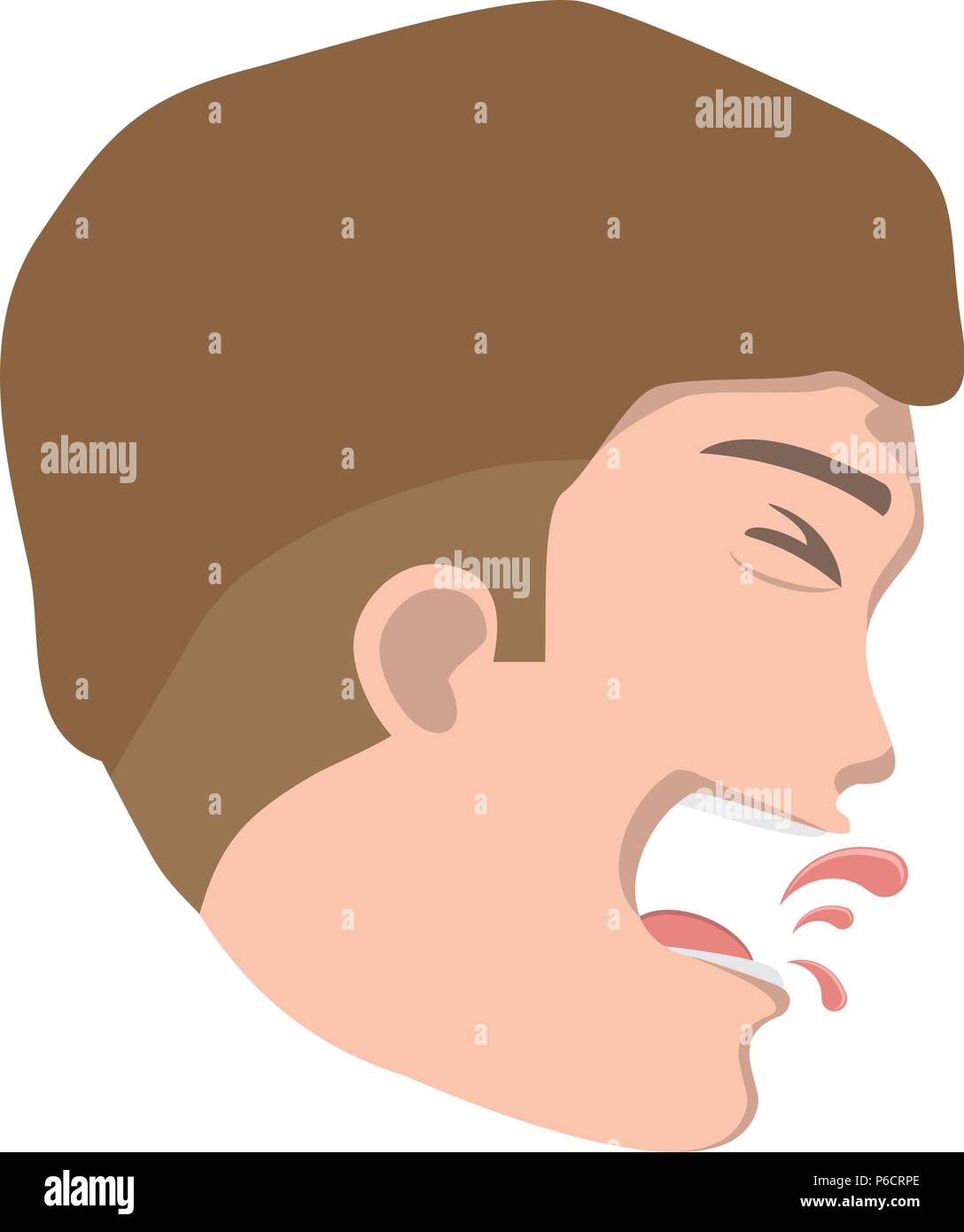 man with tuberculosis icon over white background, vector illustration ...