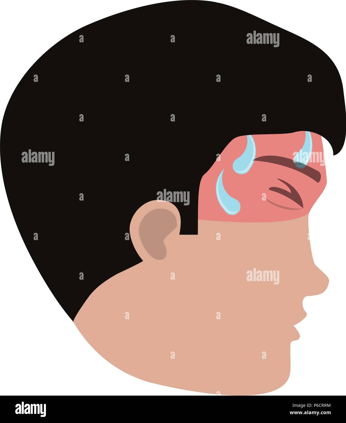 man with fever icon over white background, vector illustration Stock ...