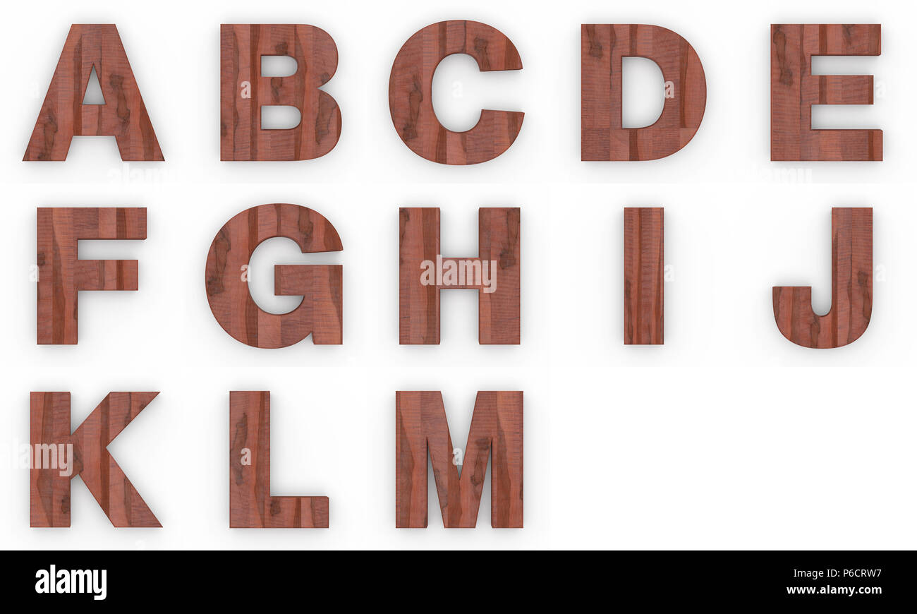 Wooden alphabet letters isolated on white background Stock Photo - Alamy