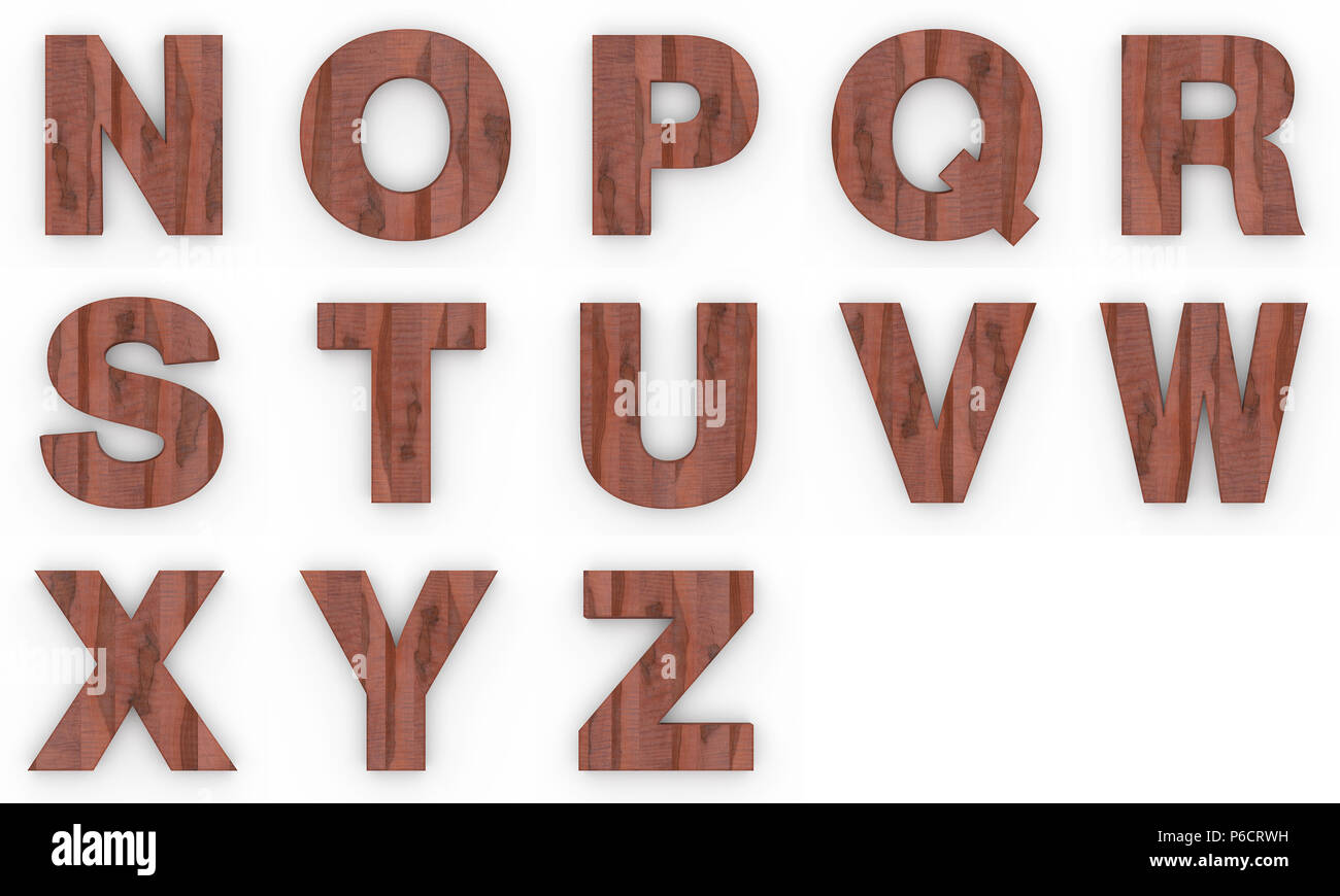 Wooden alphabet letters isolated on white background Stock Photo - Alamy
