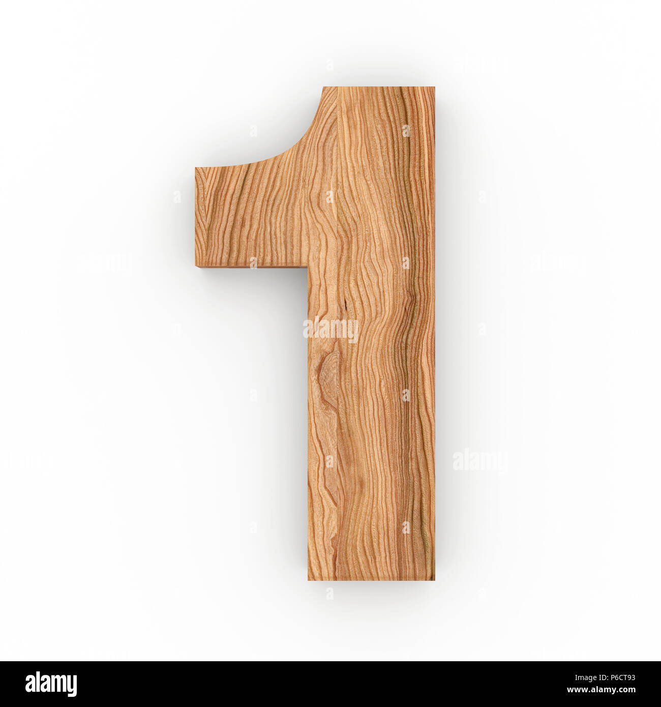 Wooden number 1 isolated on white background Stock Photo - Alamy