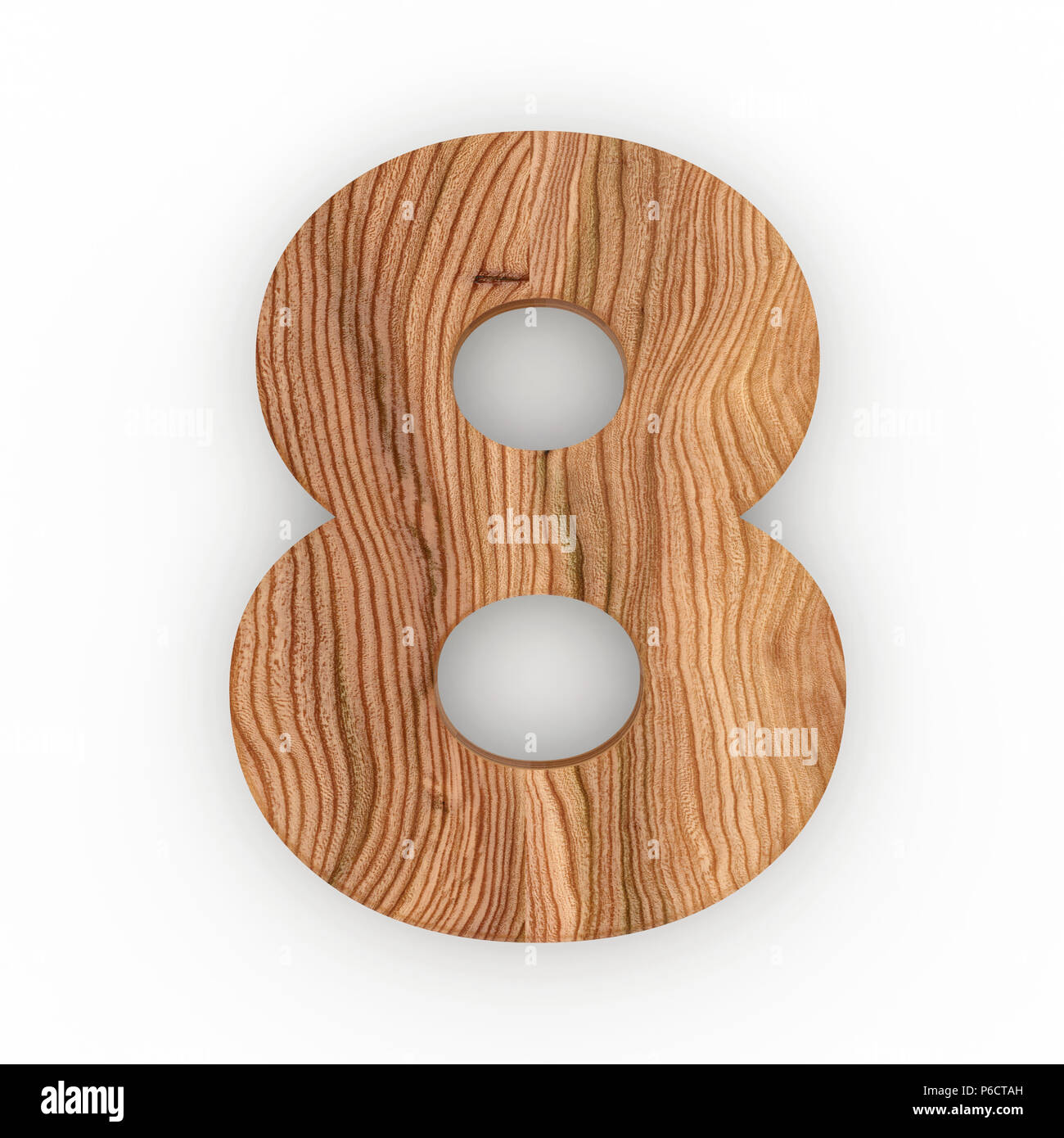 Wooden number 8 isolated on white background Stock Photo - Alamy