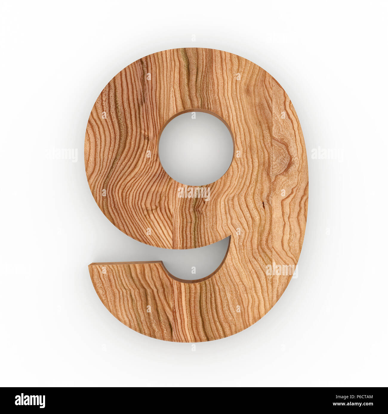 Wooden number 9 isolated on white background Stock Photo - Alamy