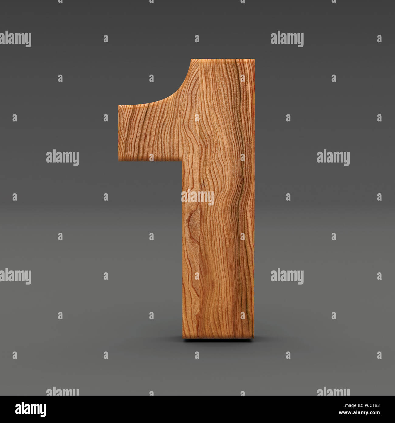 Wooden number 1 isolated on dark background Stock Photo - Alamy