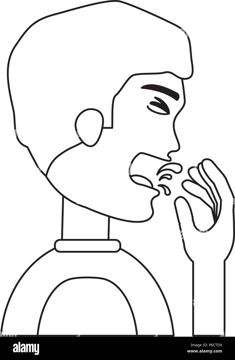 man with tuberculosis icon over white background, vector illustration ...