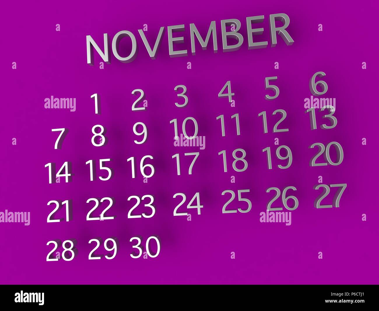 November calender hi-res stock photography and images - Alamy