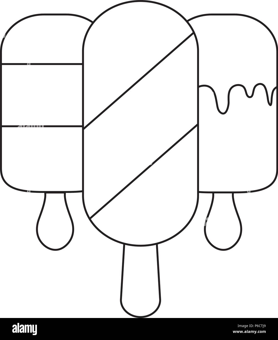 Ice cream bars icon over white background, vector illustration Stock ...