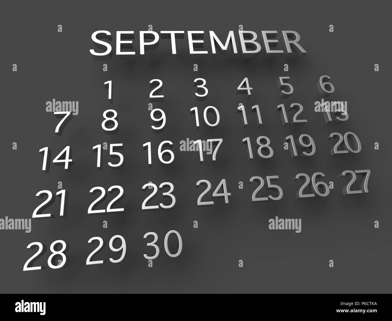 Calender september Black and White Stock Photos & Images - Alamy