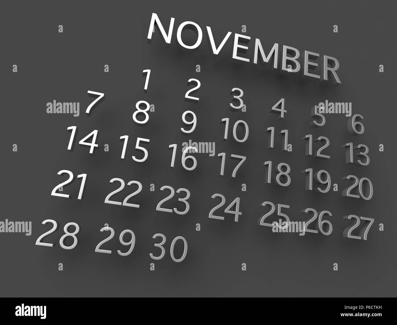 November calender hi-res stock photography and images - Alamy
