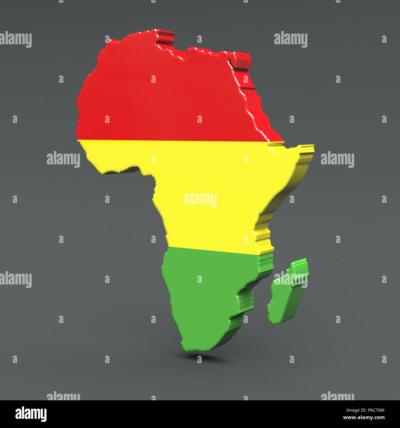 Africa countrie 3D flag maps on a grey background Stock Photo - Alamy