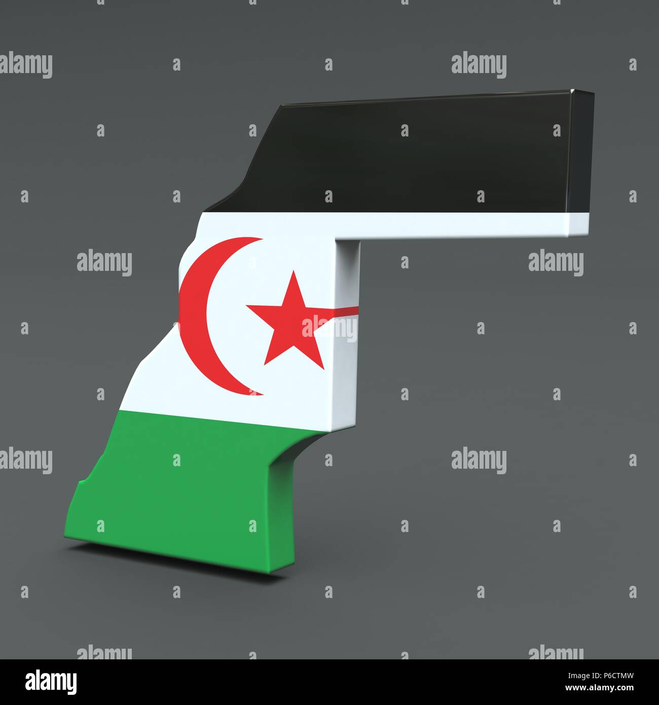 Africa countrie 3D flag maps on a grey background Stock Photo - Alamy