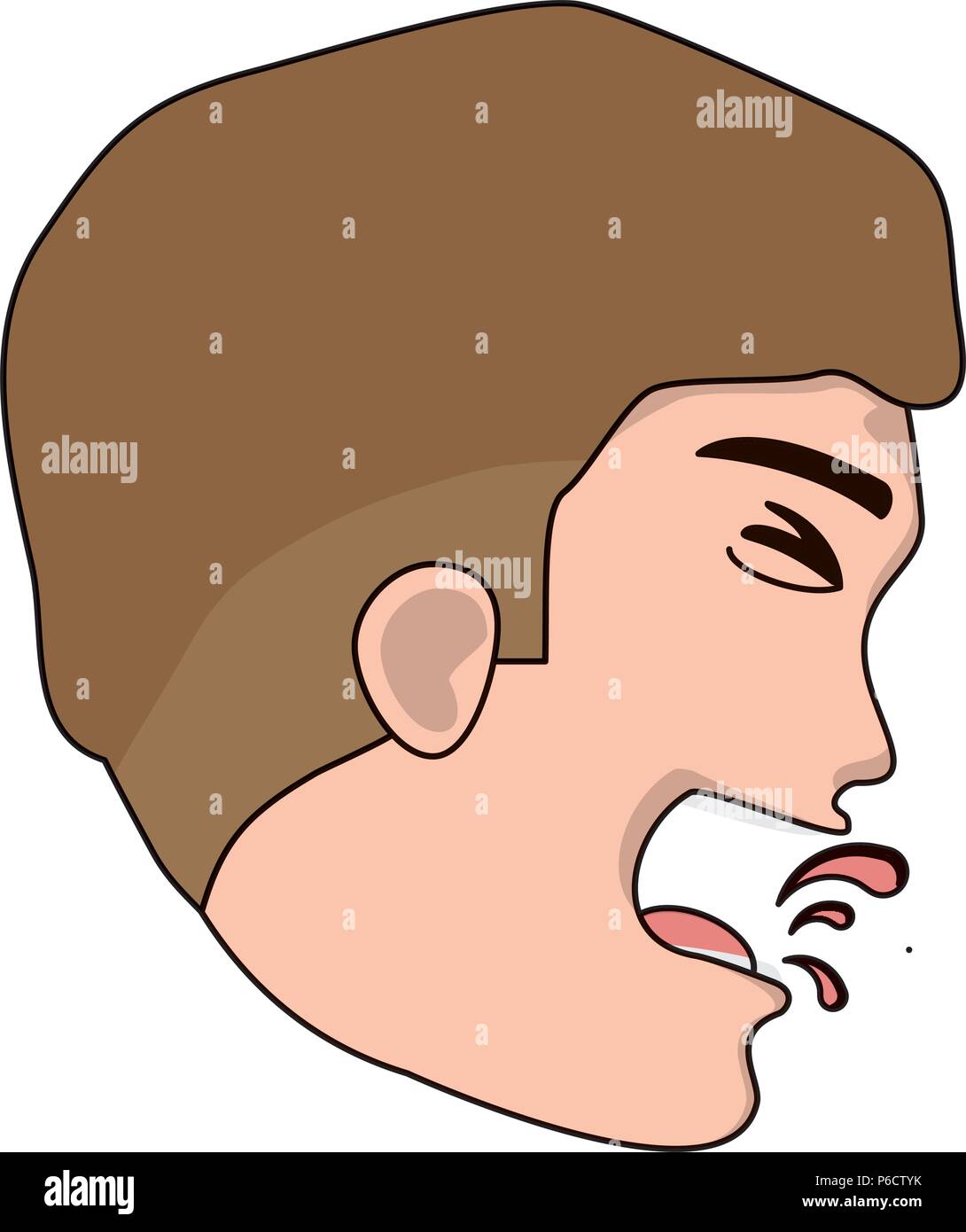 man with tuberculosis icon over white background, vector illustration ...