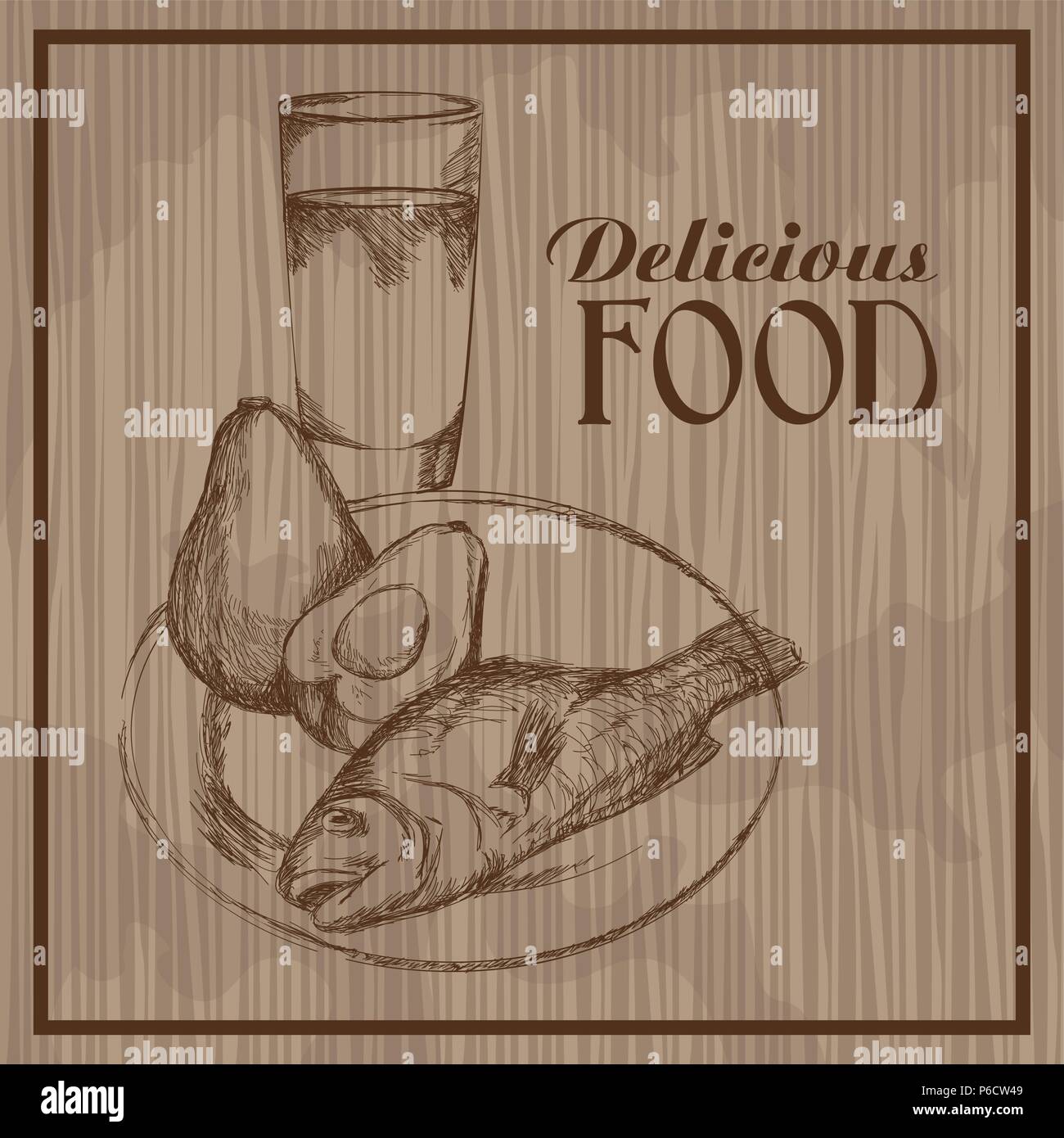 Delicious food hand drawn vintage poster vector illustration graphic ...