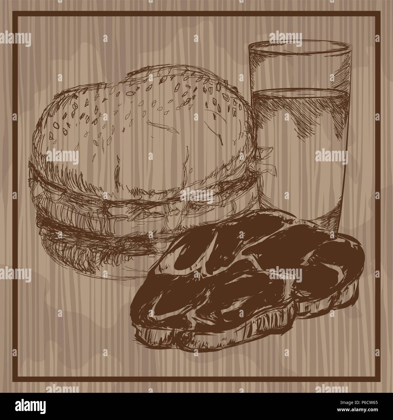 Delicious food hand drawn vintage poster vector illustration graphic ...