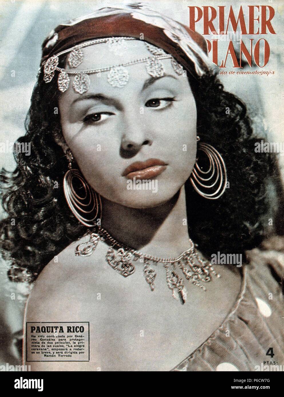 LA ACTRIZ Y CANTANTE PAQUITA RICO PORTADA DE LA REVISTA " PRIMER PLANO ...