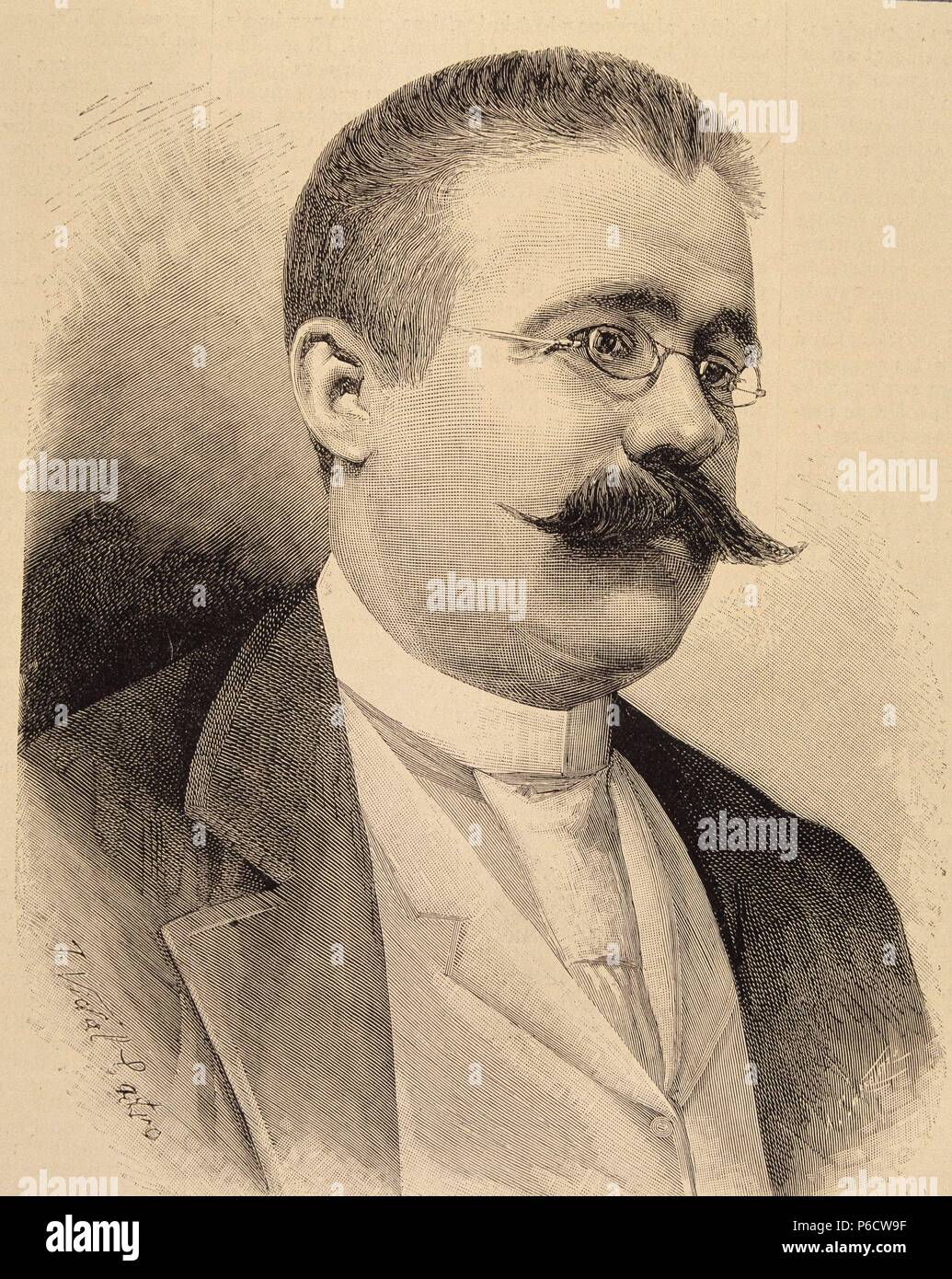 BELLVER , RICARDO. ESCULTOR ESPAÑOL. MADRID 1845 - 1924. GRABADO ...