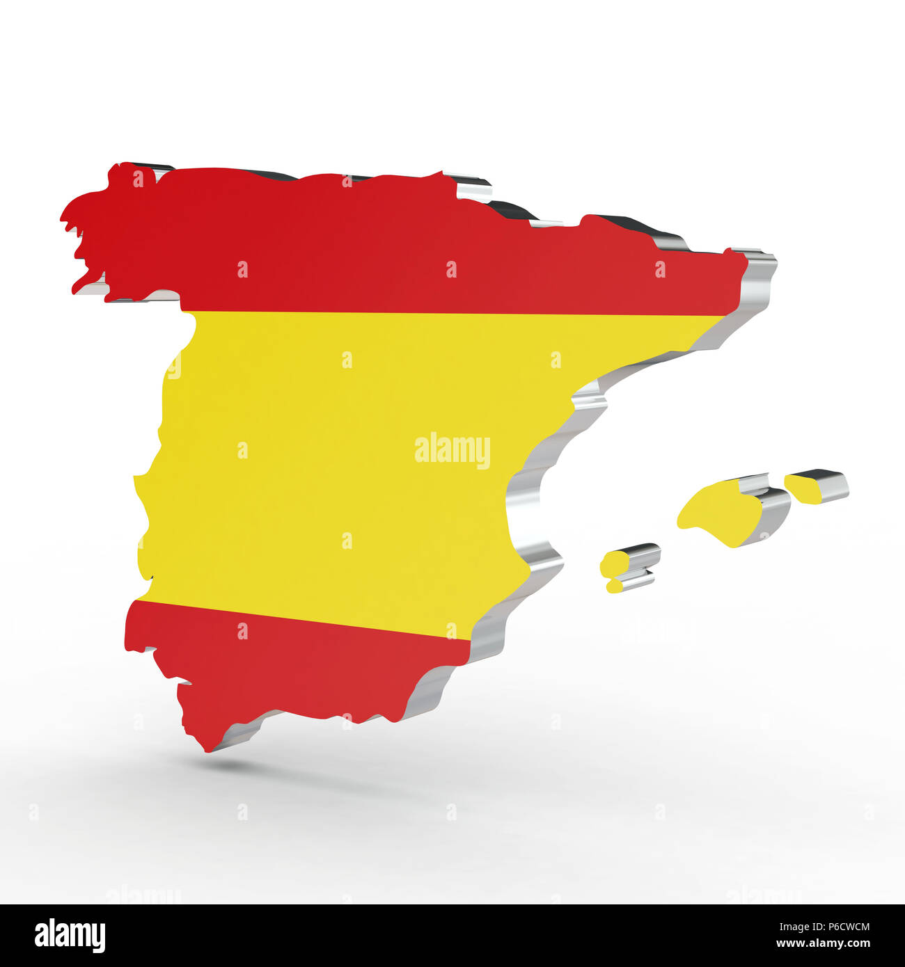 Europe 3D map of spain isolated on white background Stock Photo - Alamy