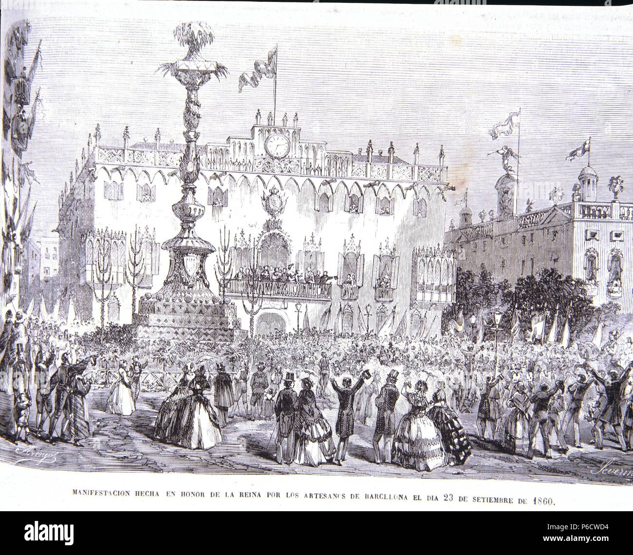 ISABEL II. REINA DE ESPAÑA. MADRID 1830-1904. "MANIFESTACION EN ...