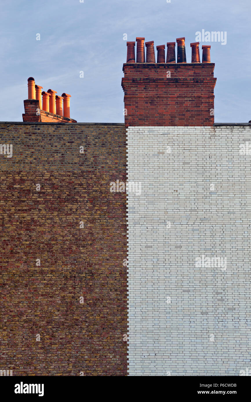 Two adjoining walls of red and white bricks in Bloomsbury Stock Photo ...