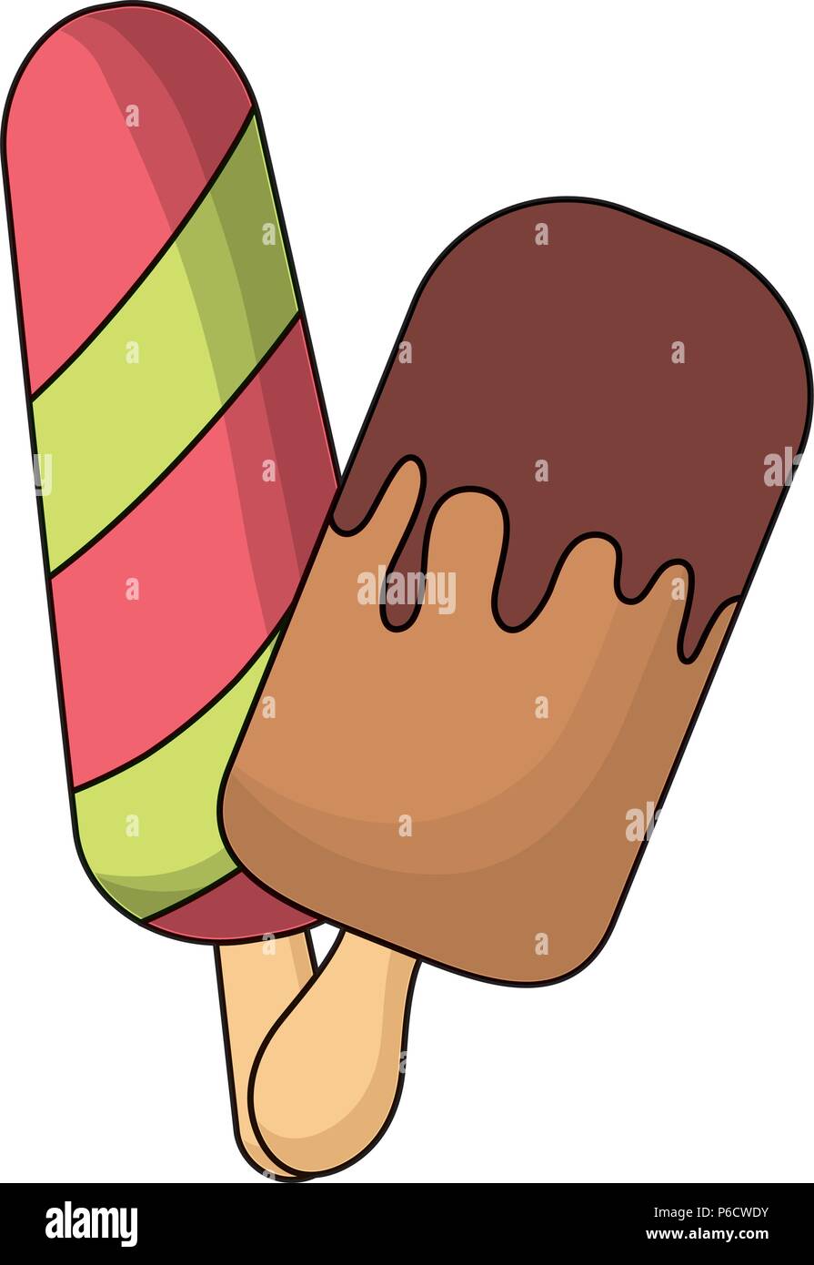 Ice cream bars icon over white background, vector illustration Stock ...