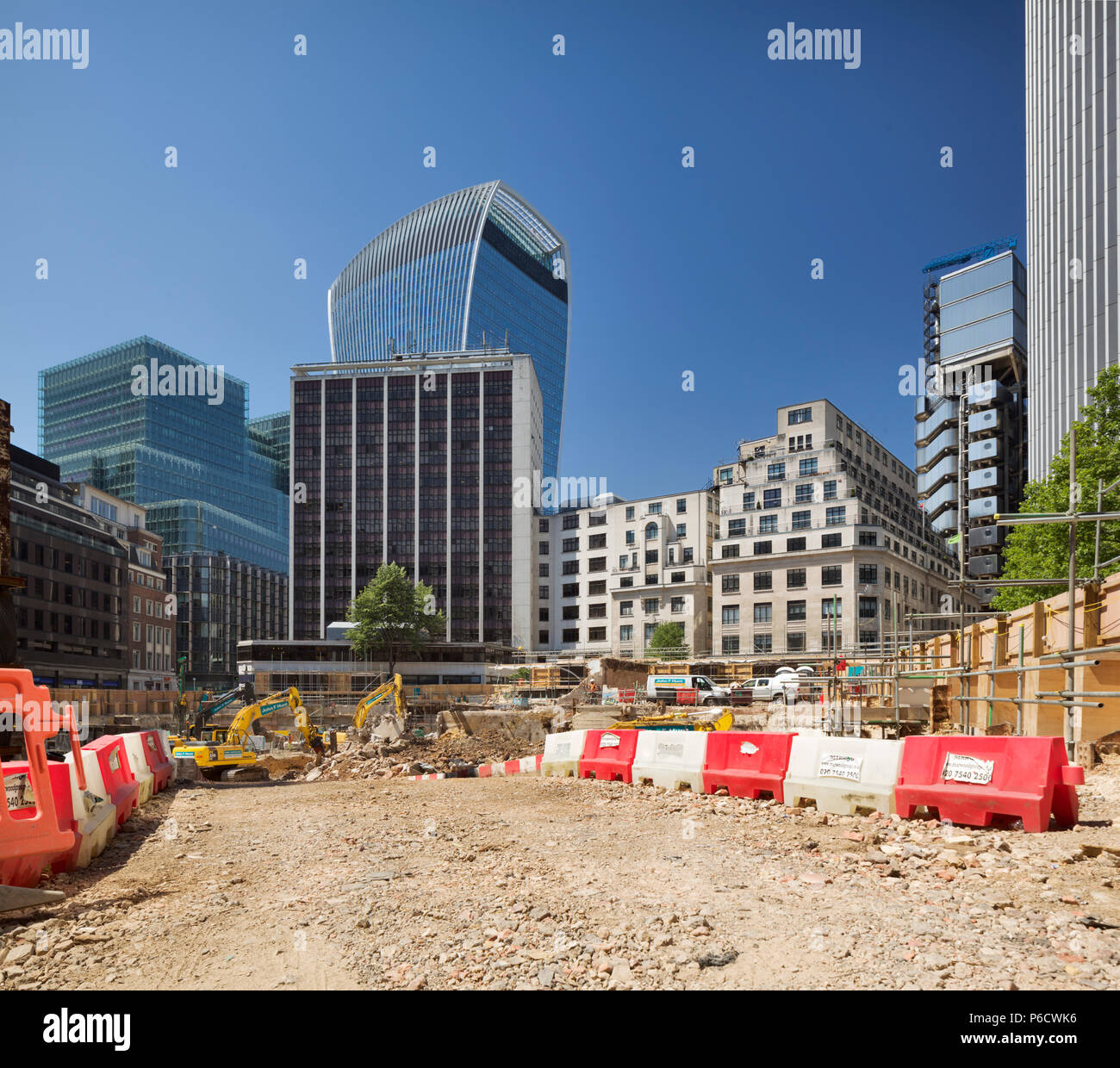 Regeneration of the city of London. Here a block of buildings has been ...