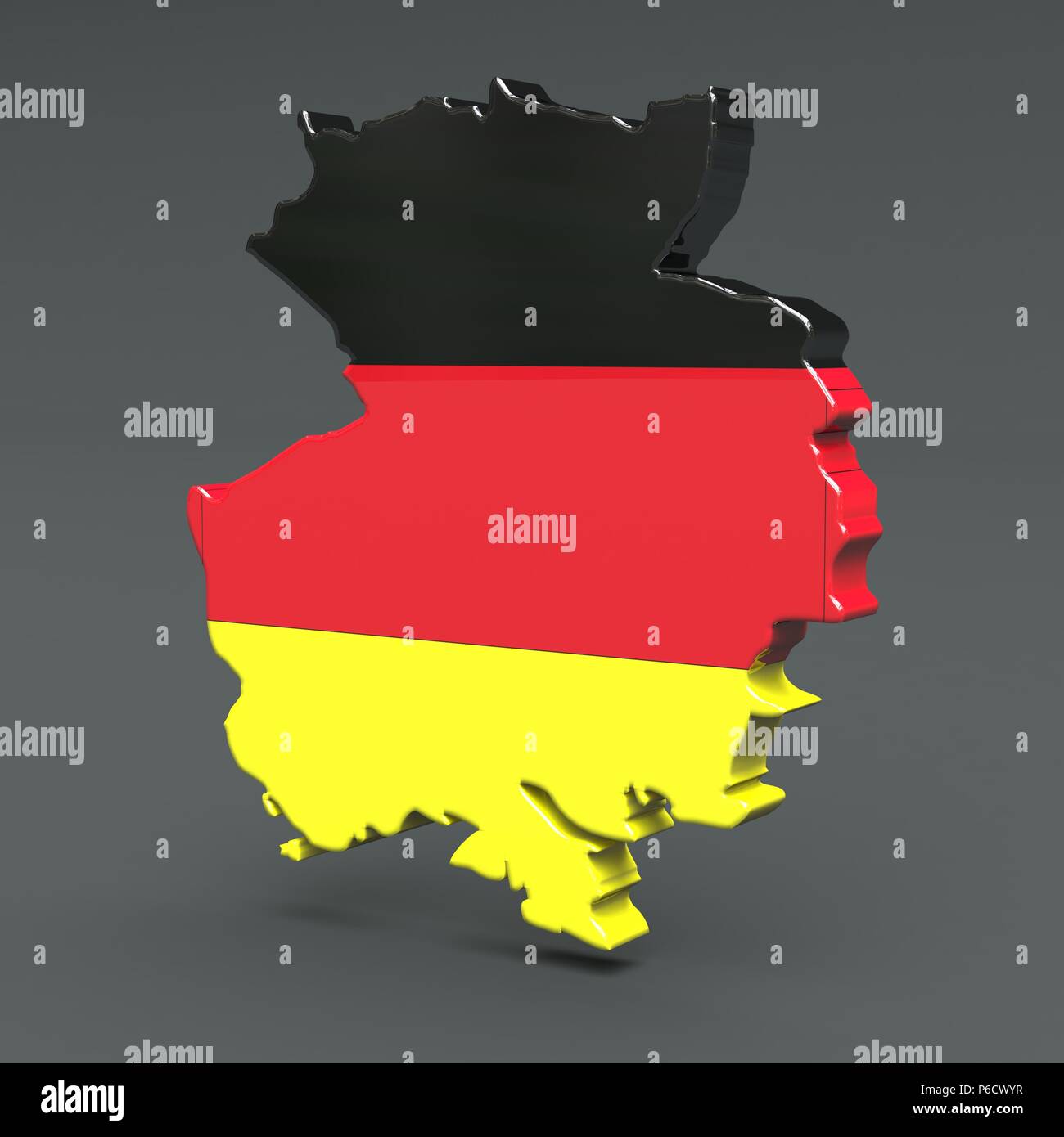 Europe 3D map of Germany isolated on dark background Stock Photo - Alamy