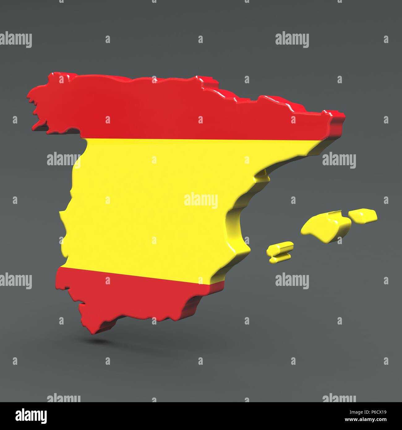 Europe 3D map of spain isolated on dark background Stock Photo - Alamy