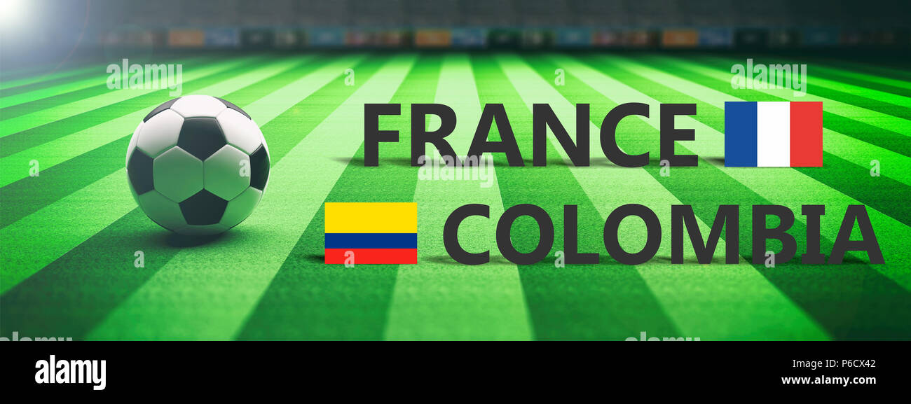 France vs Colombia, soccer, football final match. 3d illustration Stock ...