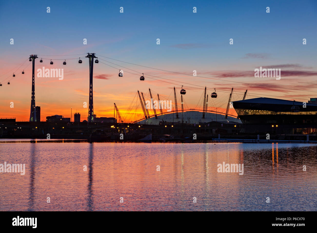 Sunset view from Royal Victoria Dock with London City Hall formerly ...