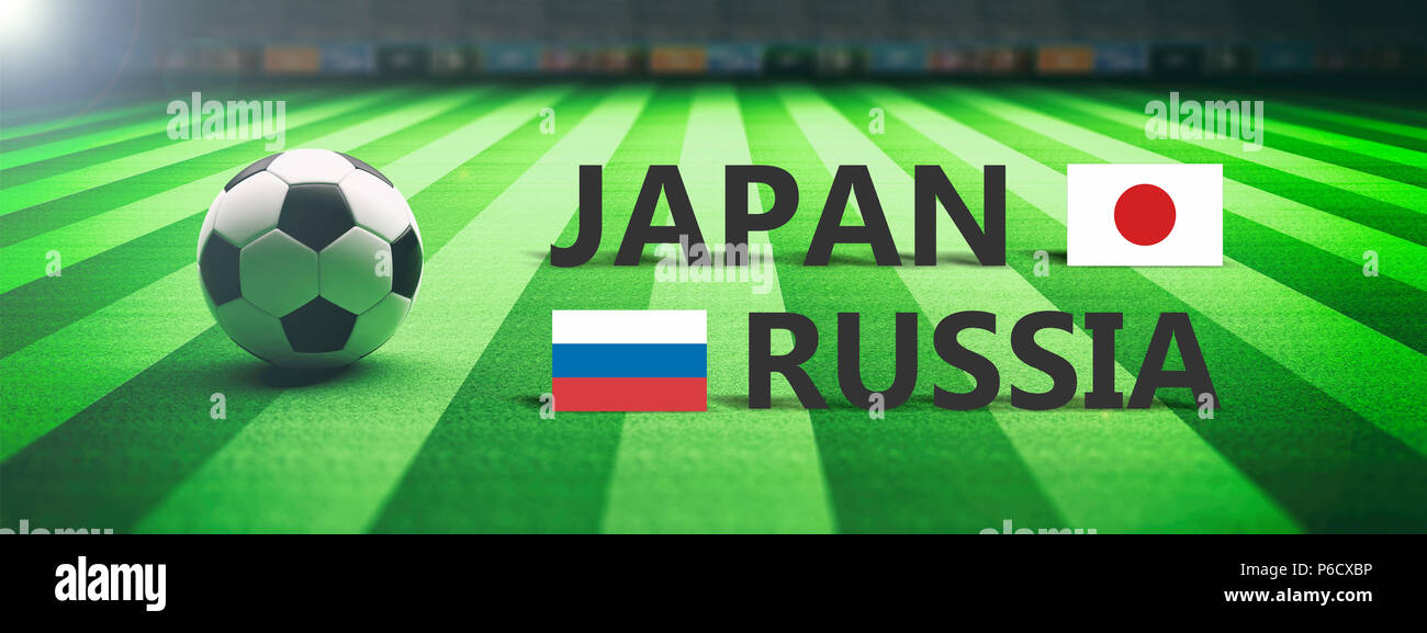 Japan vs Russia, soccer, football final match. 3d illustration Stock ...