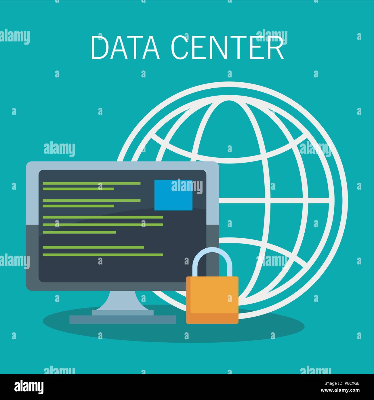 Data center computer security system vector illustration graphic design ...