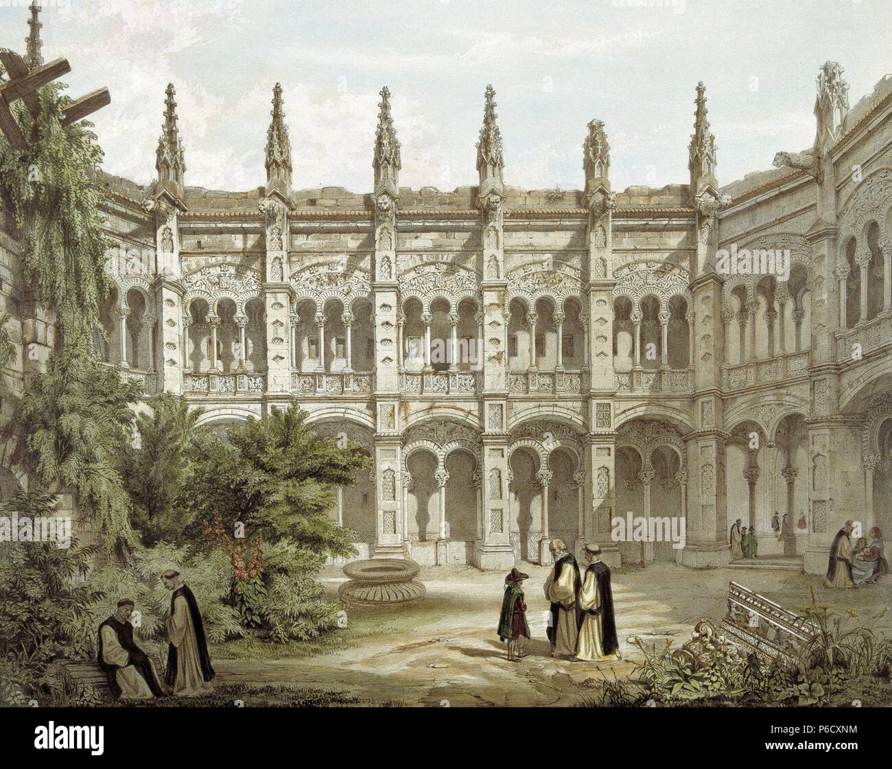 ZARAGOZA. CLAUSTRO DE SANTA ENGRACIA. DIBUJO DE GENARO PEREZ DE ...