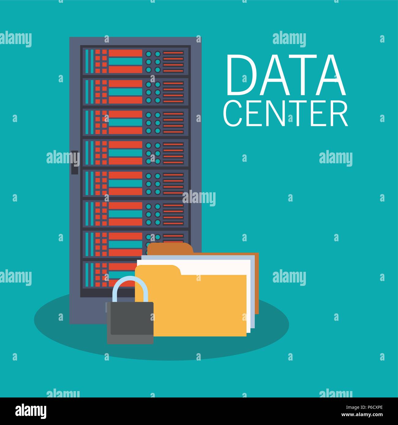 Data center technology and storage server vector illustration graphic ...