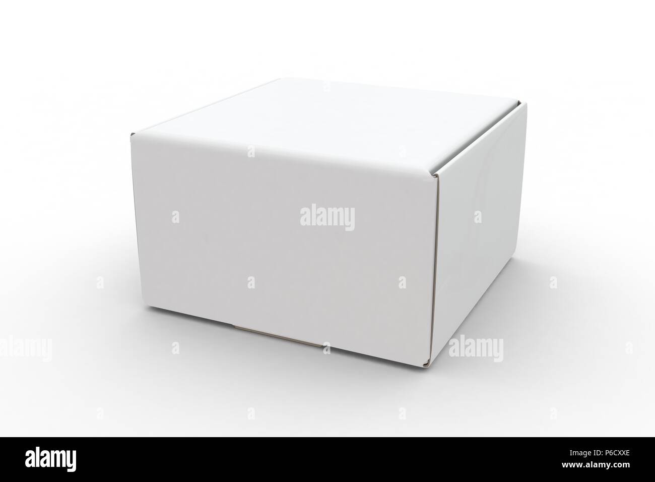 White box isolated on white background with shadow mock-up Stock Photo ...