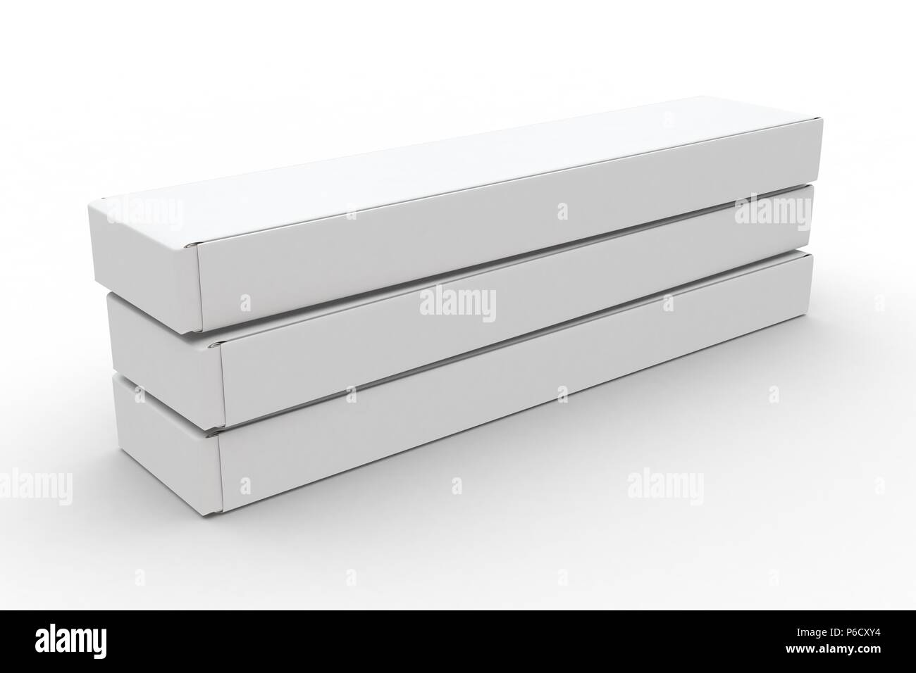 White boxes isolated on white background with shadow mock-up Stock ...