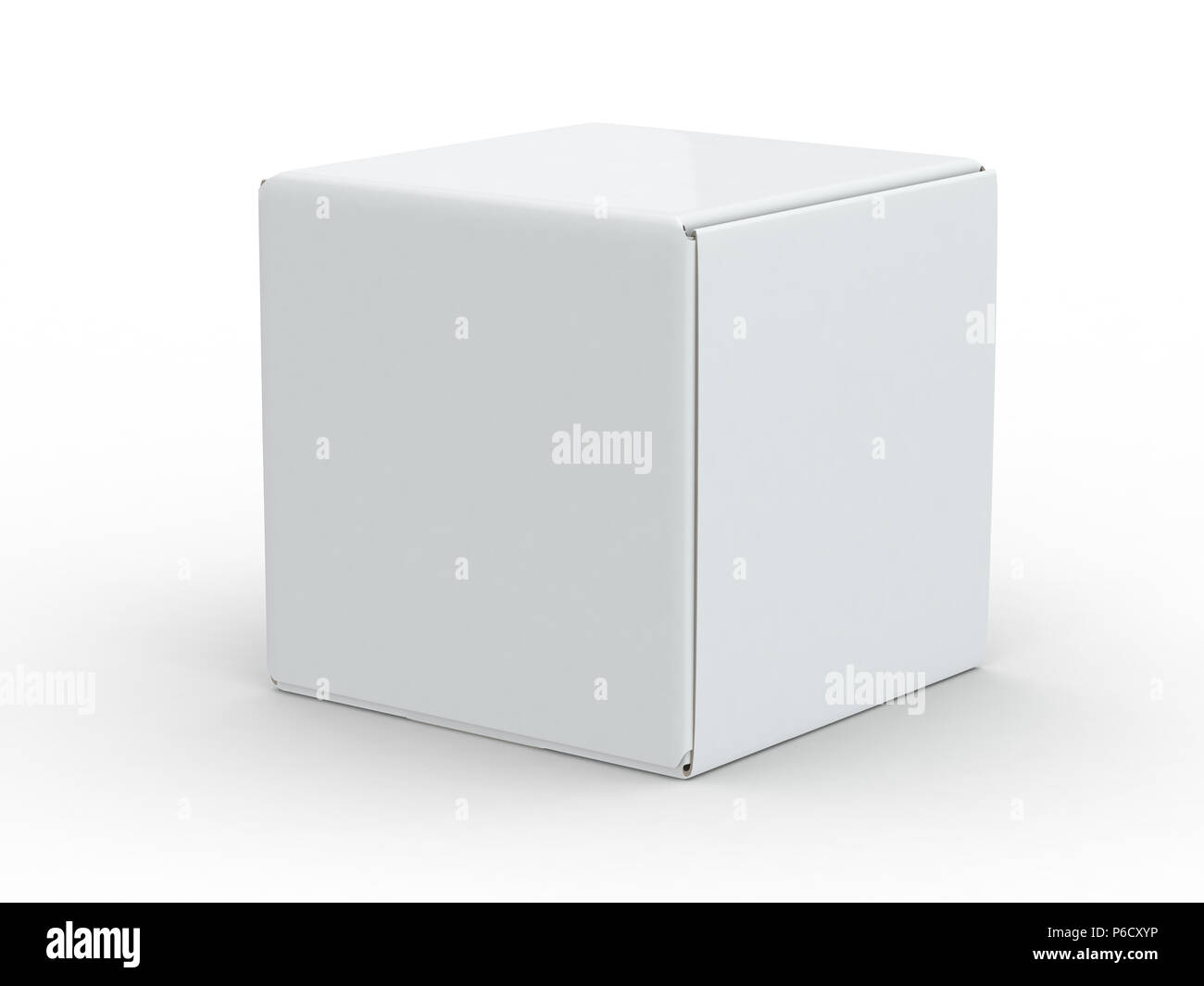 White box isolated on white background with shadow mock-up Stock Photo ...