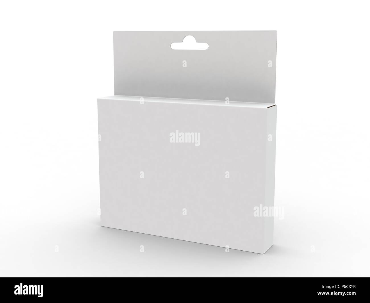 White box isolated on white background with shadow mock-up Stock Photo ...
