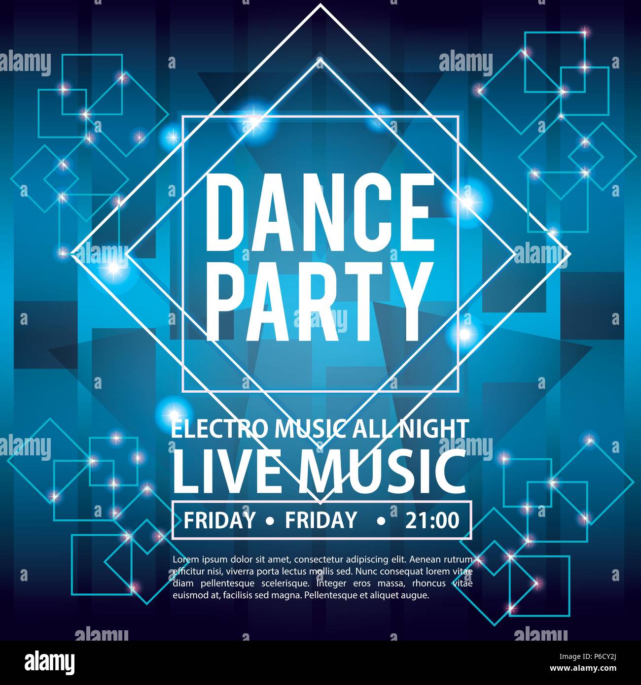 Dance party invitation card vector illustration graphic design Stock ...
