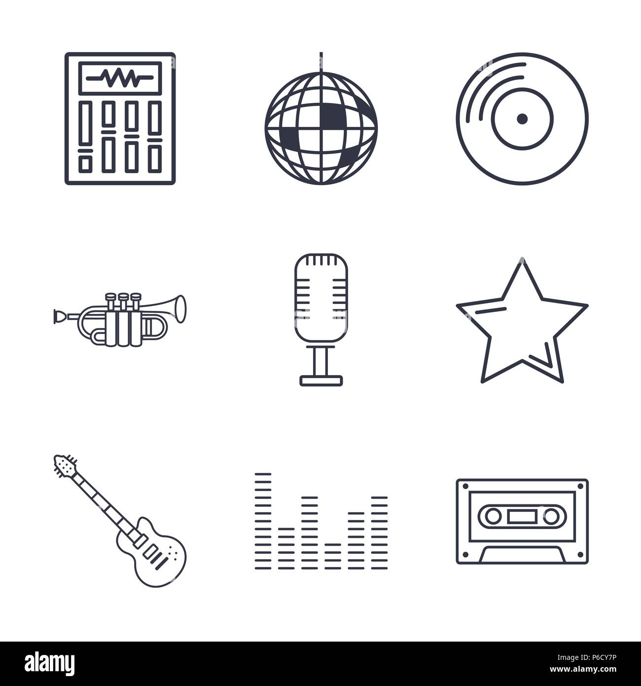 Set of music icons collection vector illustration graphic design Stock ...