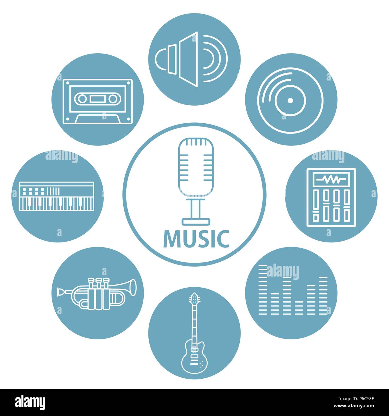 Set of music icons collection vector illustration graphic design Stock ...