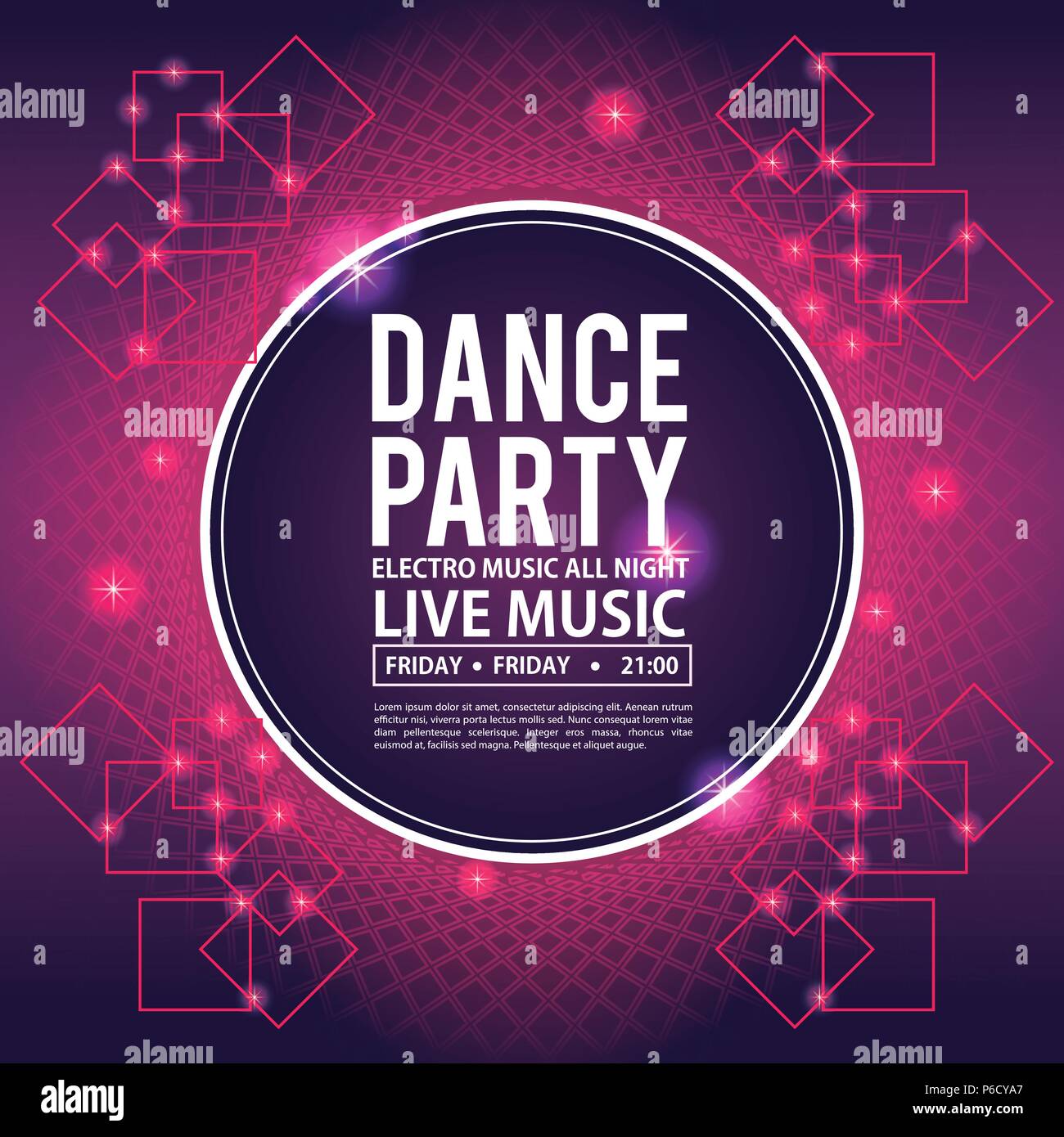 Dance party invitation card vector illustration graphic design Stock ...