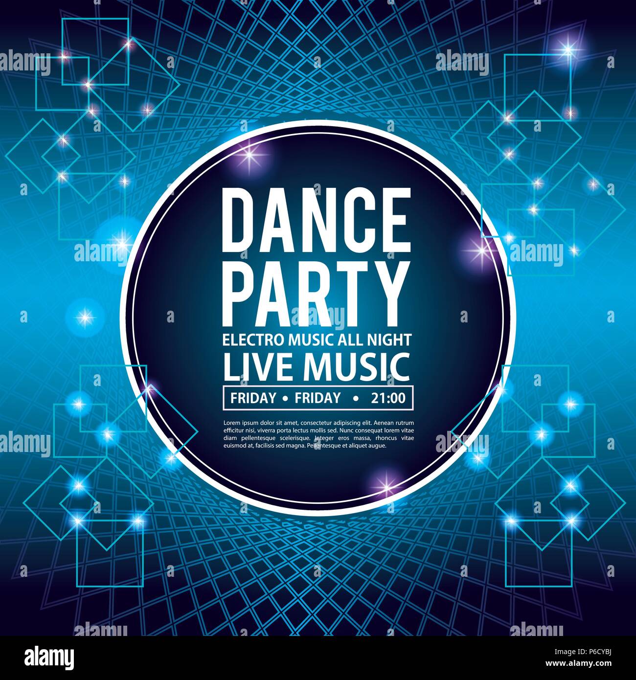 Dance party invitation card vector illustration graphic design Stock ...